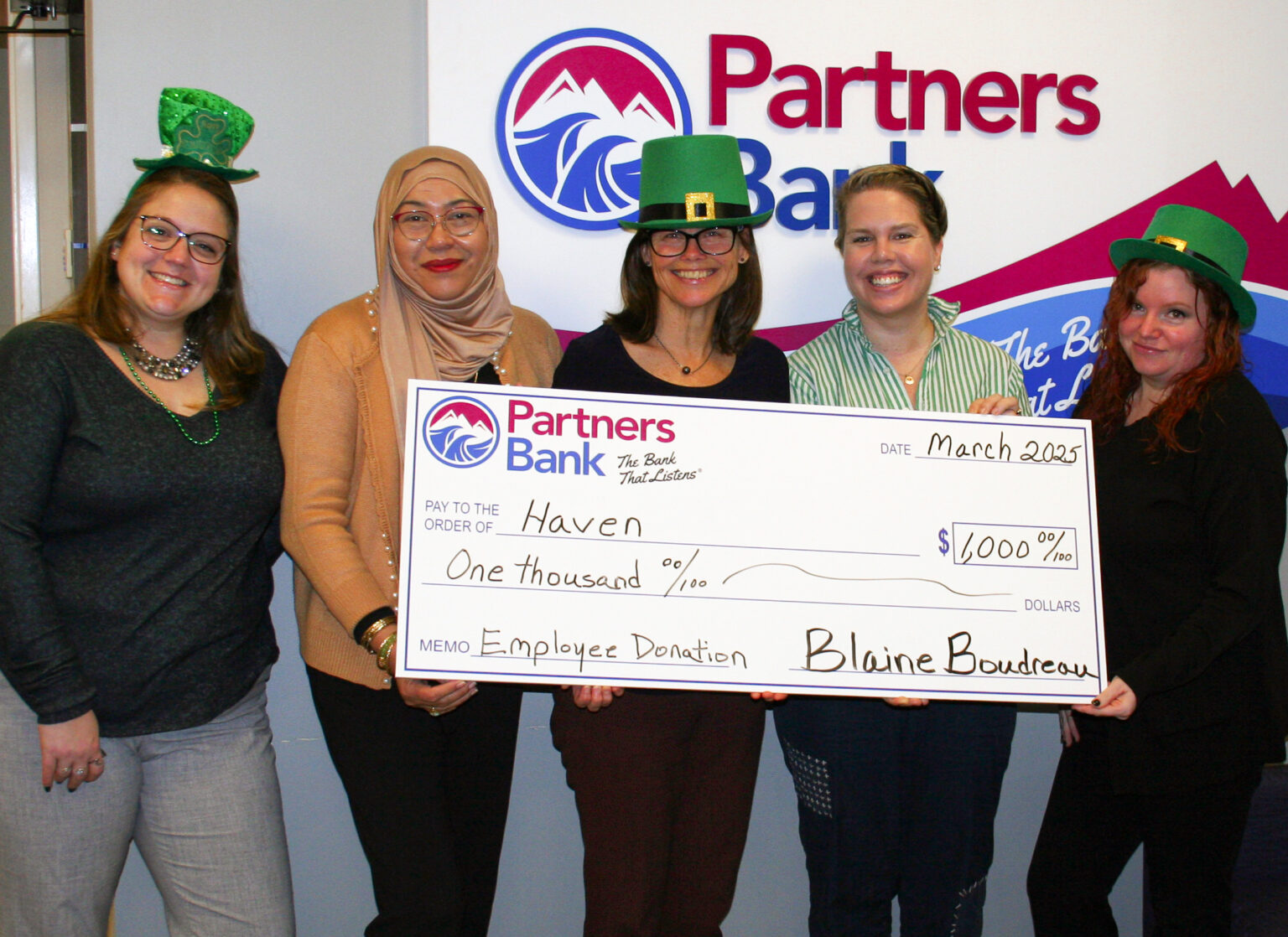 Partners Bank Donates to HAVEN, Violence Prevention and Support ...