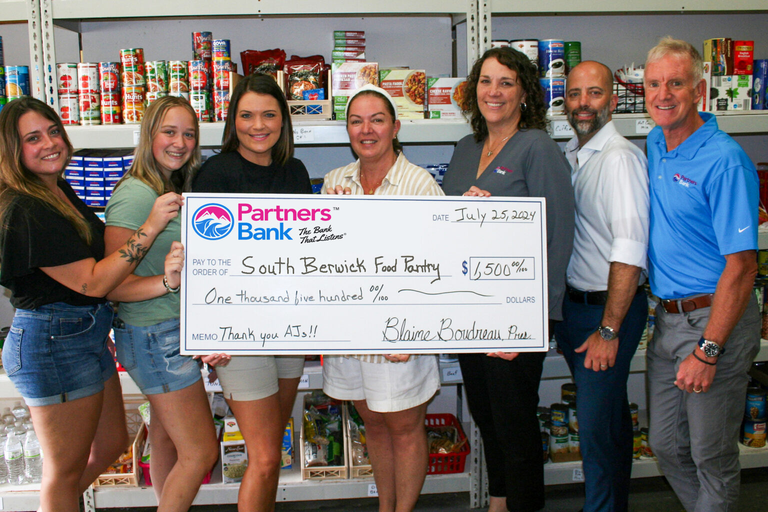 Partners Bank Donates to South Berwick Community Food Pantry - Partners ...