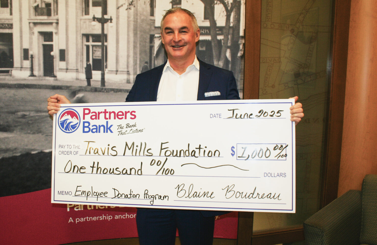 Travis Mills Foundation Receives $1,000 Donation from Partners Bank’s ...